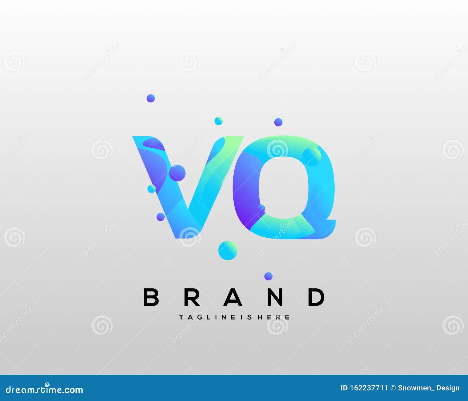 Initial Letter VQ Logo with Colorful Circle Background, Letter ...