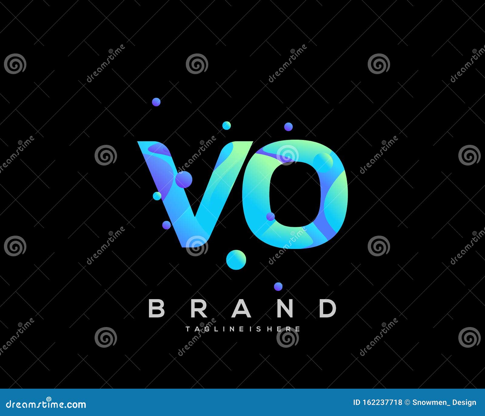 Initial Letter VO Logo with Colorful Circle Background, Letter ...
