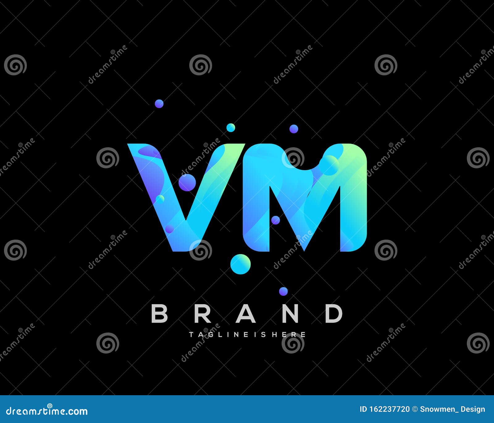 Initial Letter VM Logo with Colorful Circle Background, Letter ...