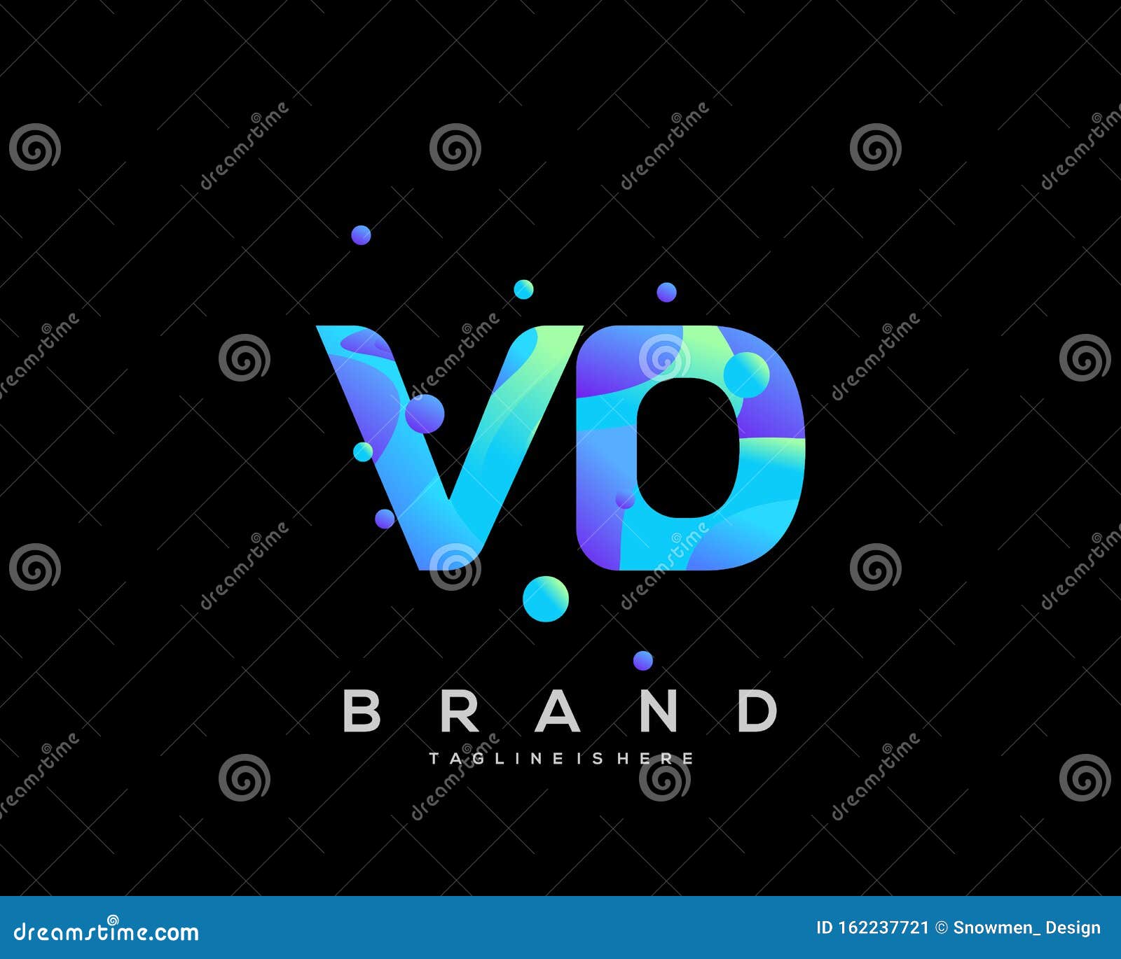 Initial Letter VD Logo with Colorful Circle Background, Letter ...