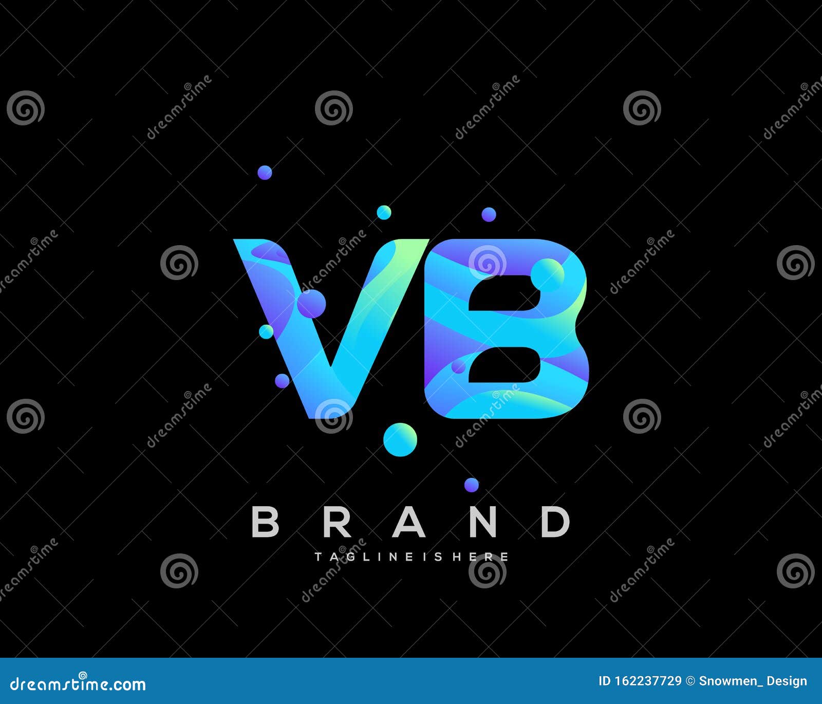 Initial Letter VB Logo with Colorful Circle Background, Letter ...