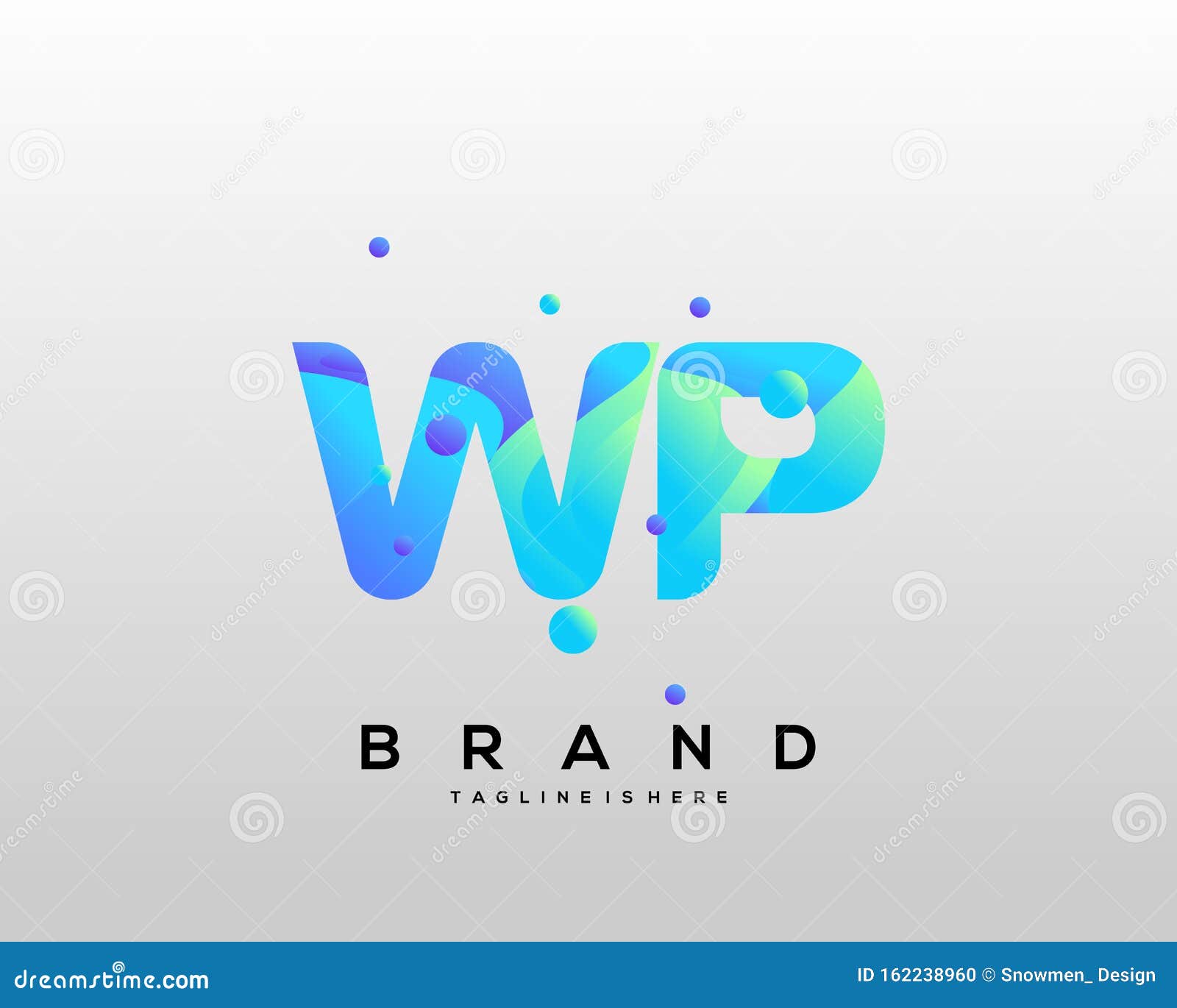 Initial Letter WP Logo with Colorful Circle Background, Letter ...