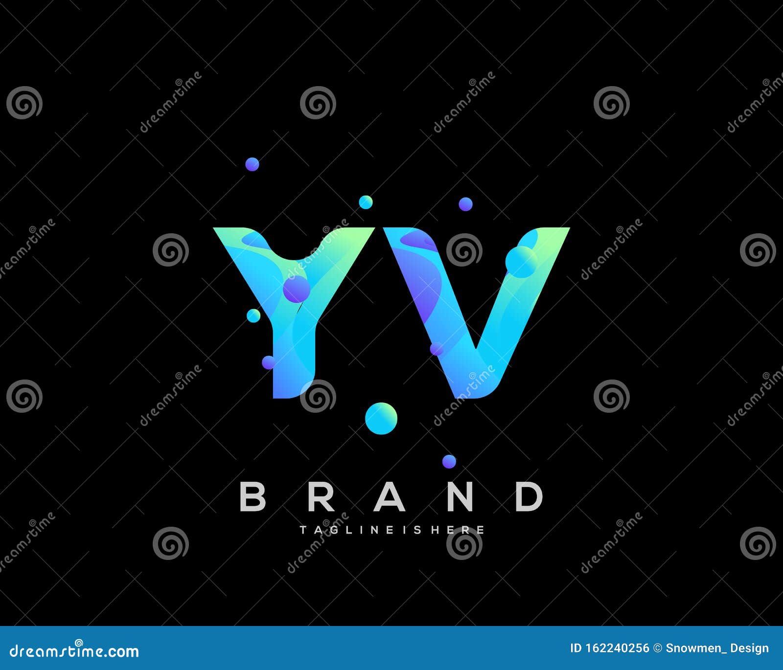 Initial Letter YV Logo with Colorful Circle Background, Letter ...