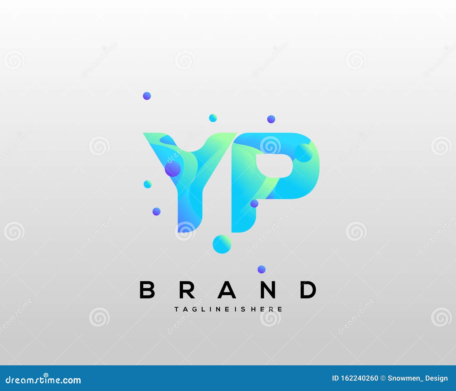 Initial Letter YP Logo with Colorful Circle Background, Letter ...