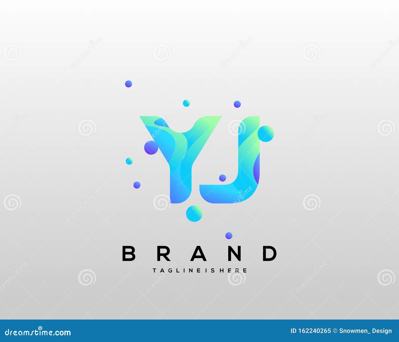 Initial Letter YJ Logo with Colorful Circle Background, Letter ...