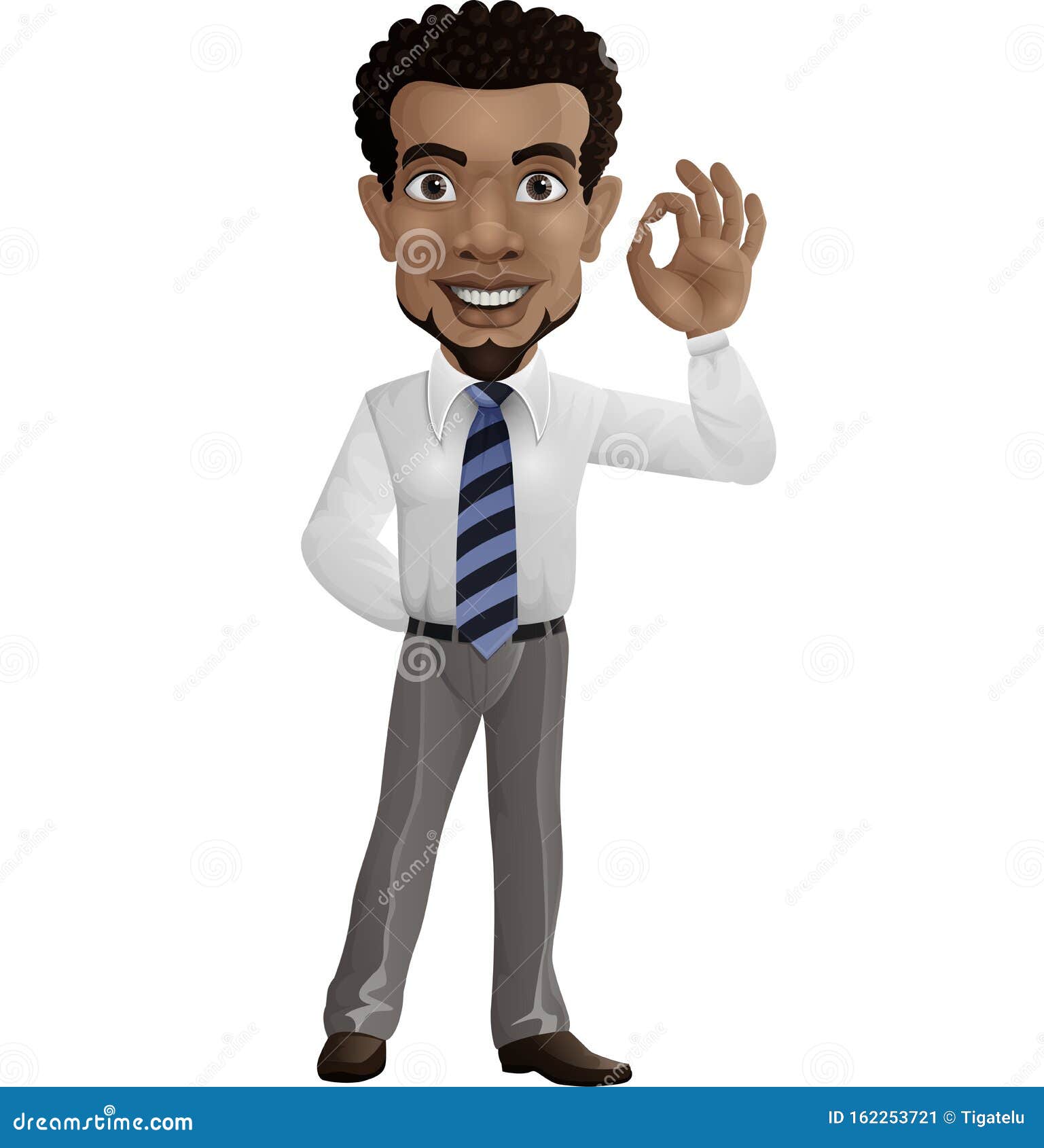 Cartoon Businessman Showing OKAY/OK Sign Stock Vector - Illustration of ...