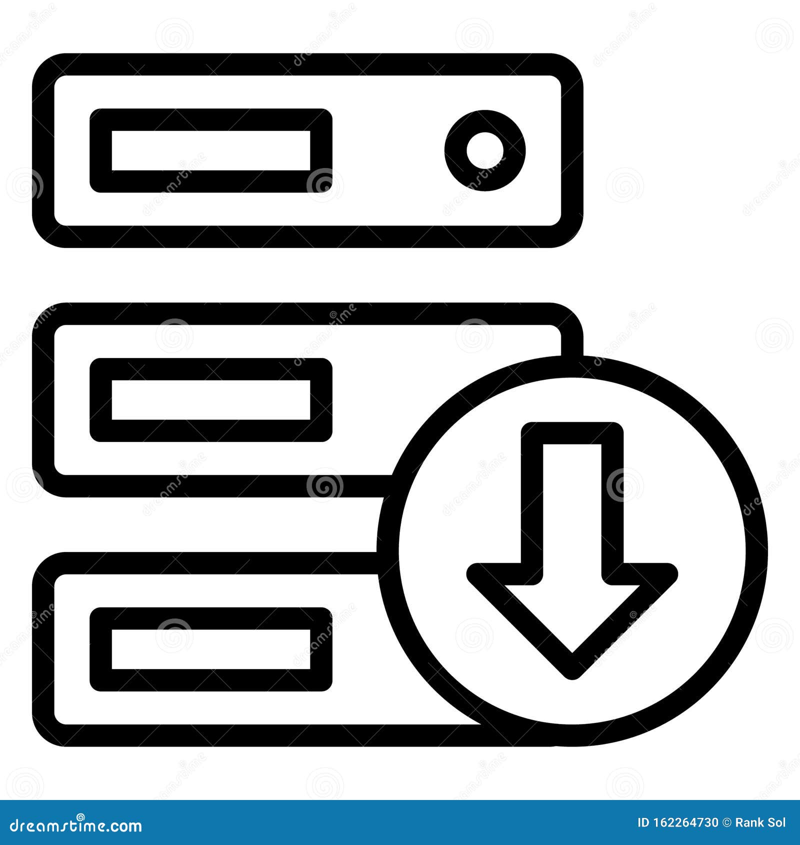 Data Storage Download, Isolated Vector Icon Easily Edit or Modify Stock ...