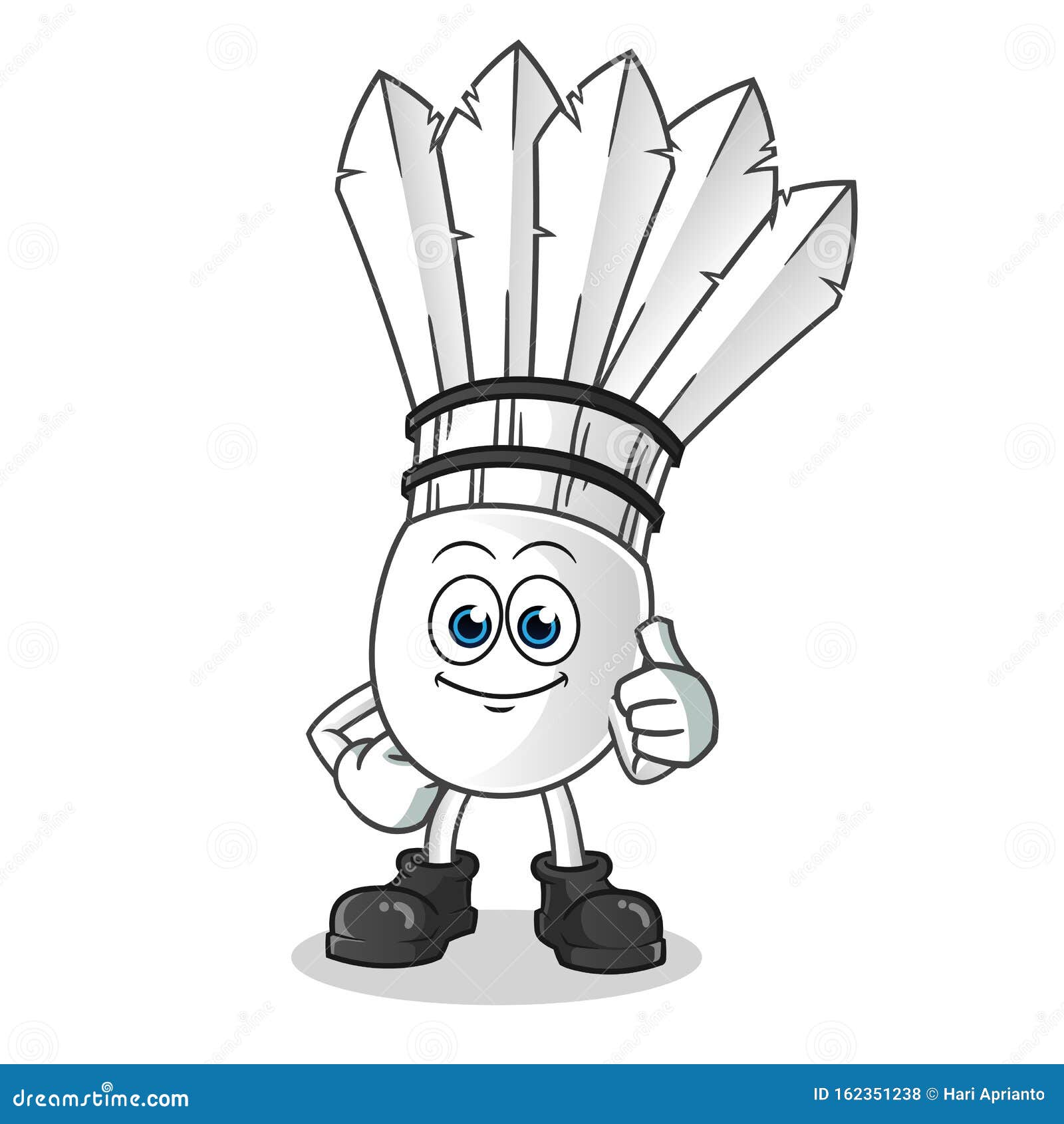 Shuttlecock Thumbs Up Cartoon Vector Mascot Illustration Stock Vector ...