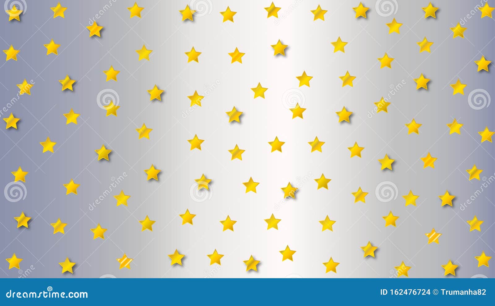 Vector Shining Golden Stars Pattern in Silver Background Stock Vector ...