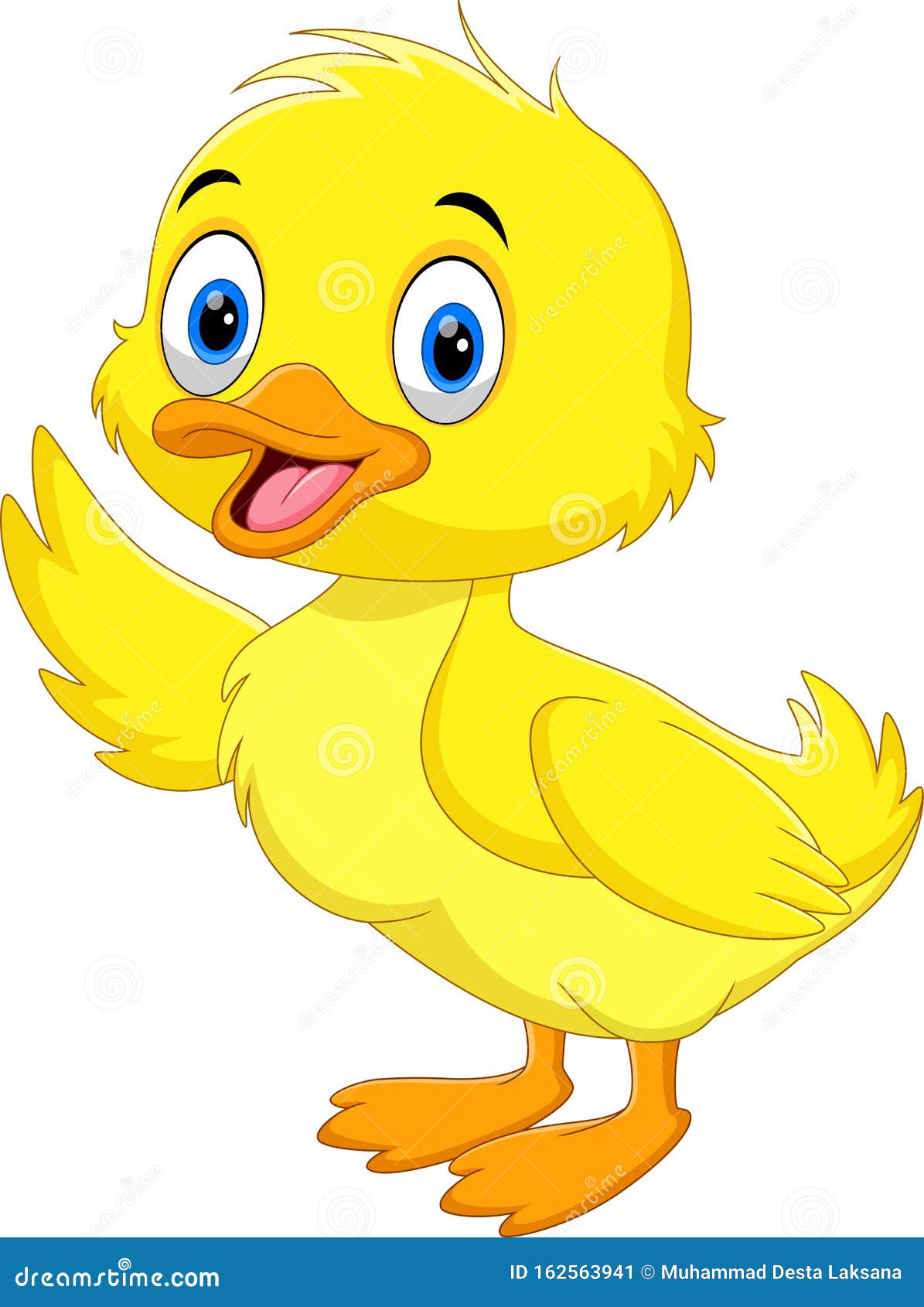 Cute Duck Cartoon Waving Stock Image | CartoonDealer.com #162563941