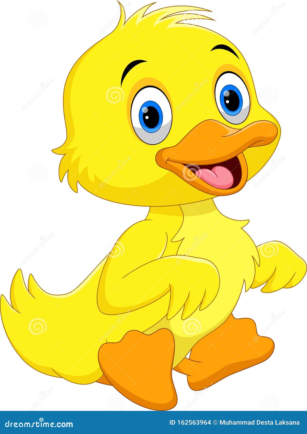 Cute duck cartoon sitting stock illustration. Illustration of comic ...