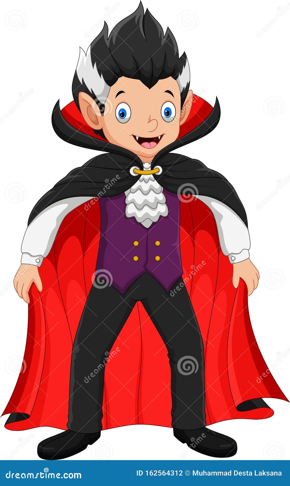 Boy Dressed Up As a Vampire at Halloween Stock Illustration ...