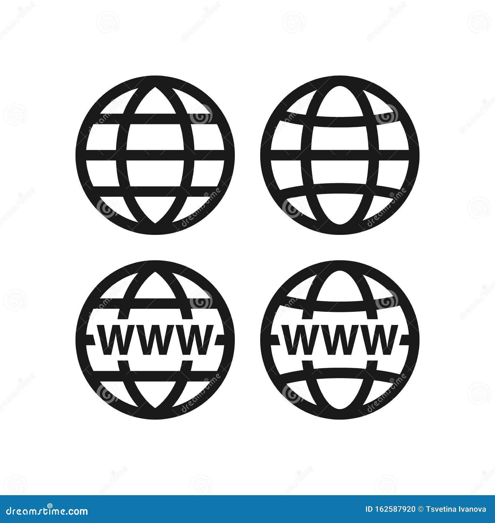 Website Globe Symbol with World Wide Web Text. Stock Vector ...