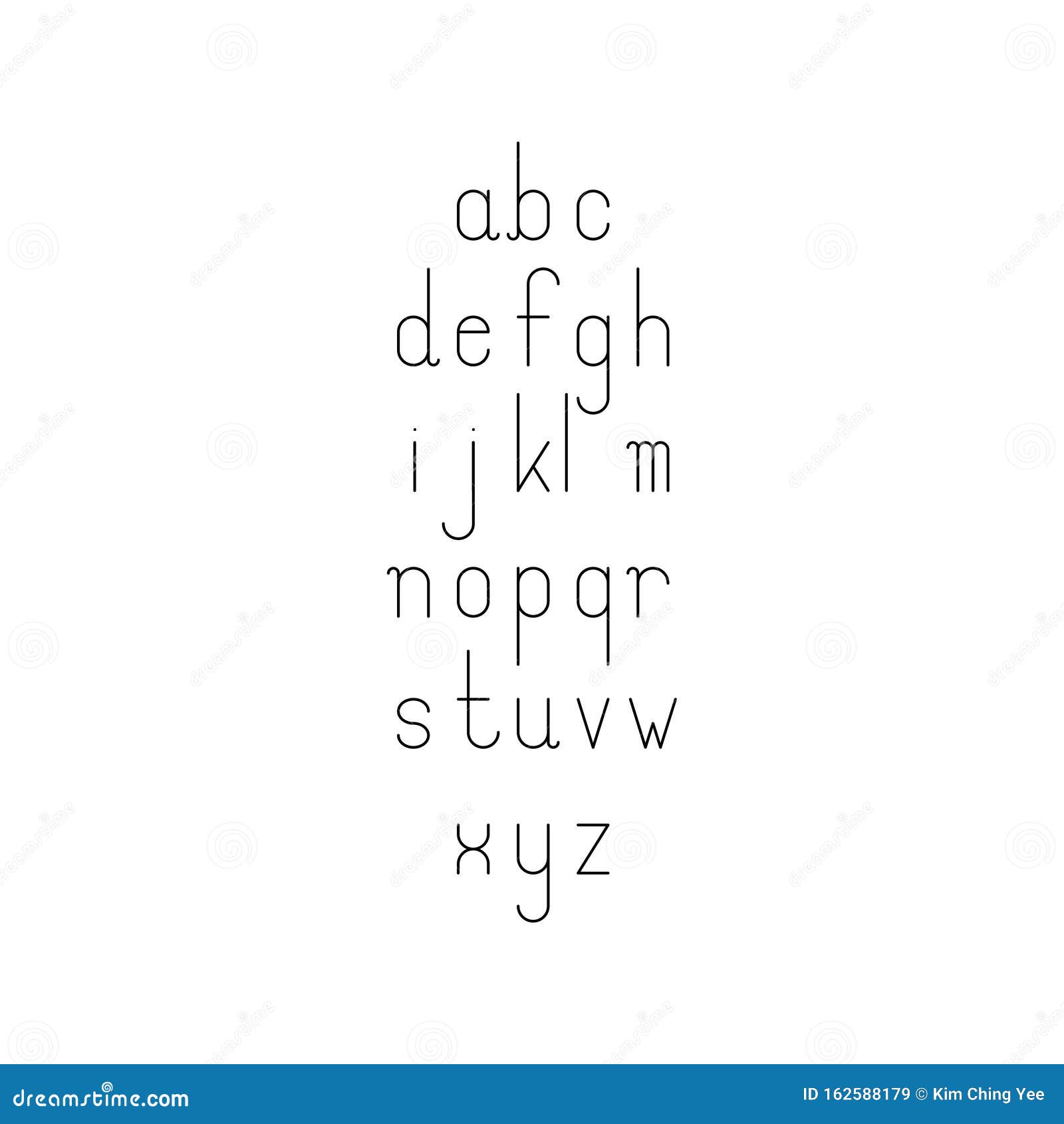 Simple Minimalistic Thin Line Font with Lowercase Letters. Linear ...