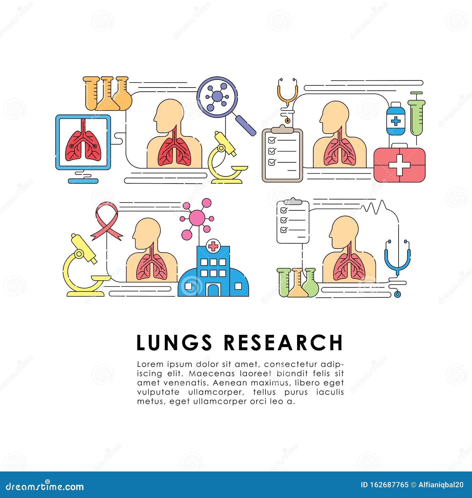 Lungs System Inspection Concept.Medical Research For Fibrosis, Asthma ...