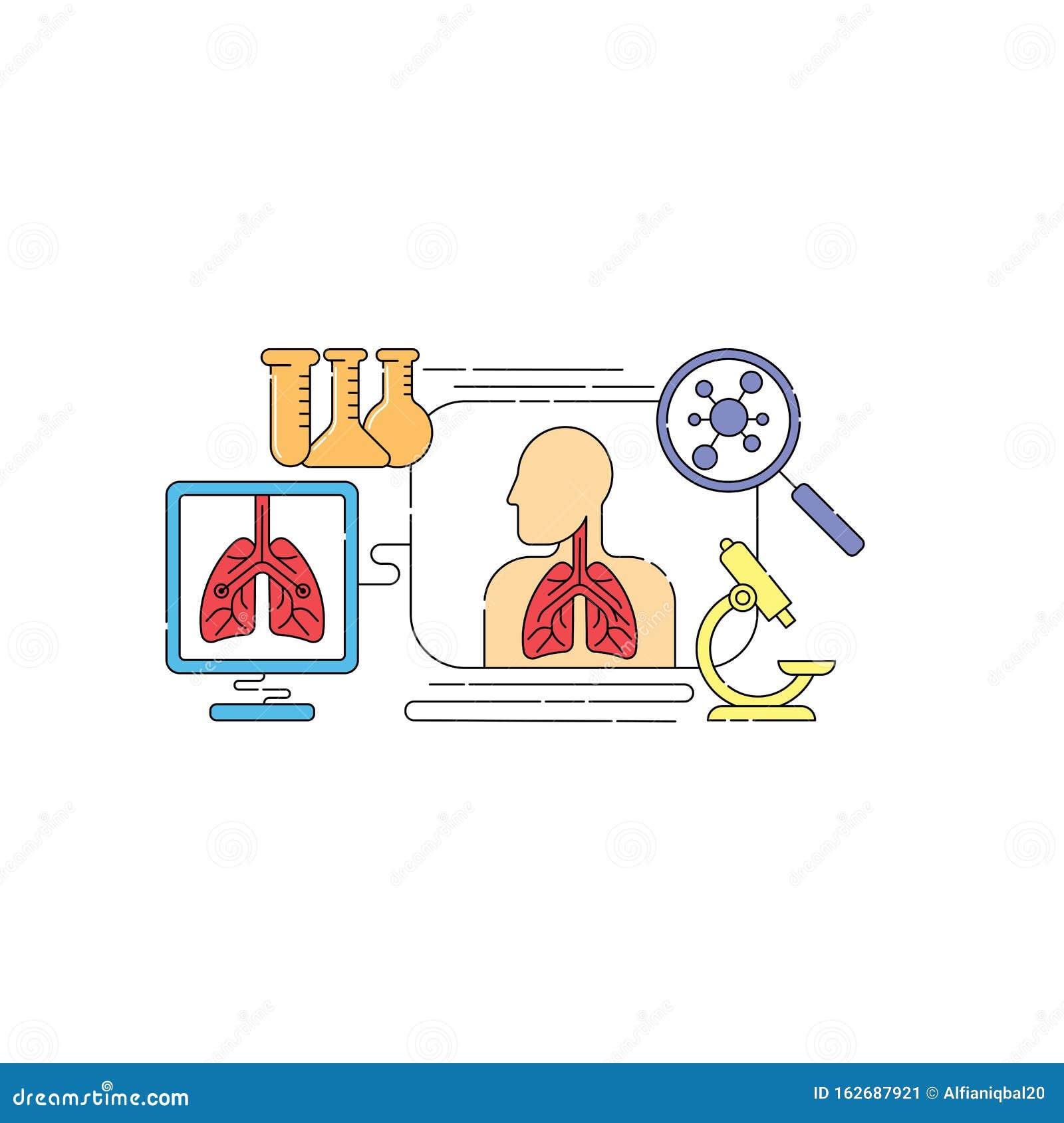 Lungs System Inspection Concept.Medical Research For Fibrosis, Asthma ...