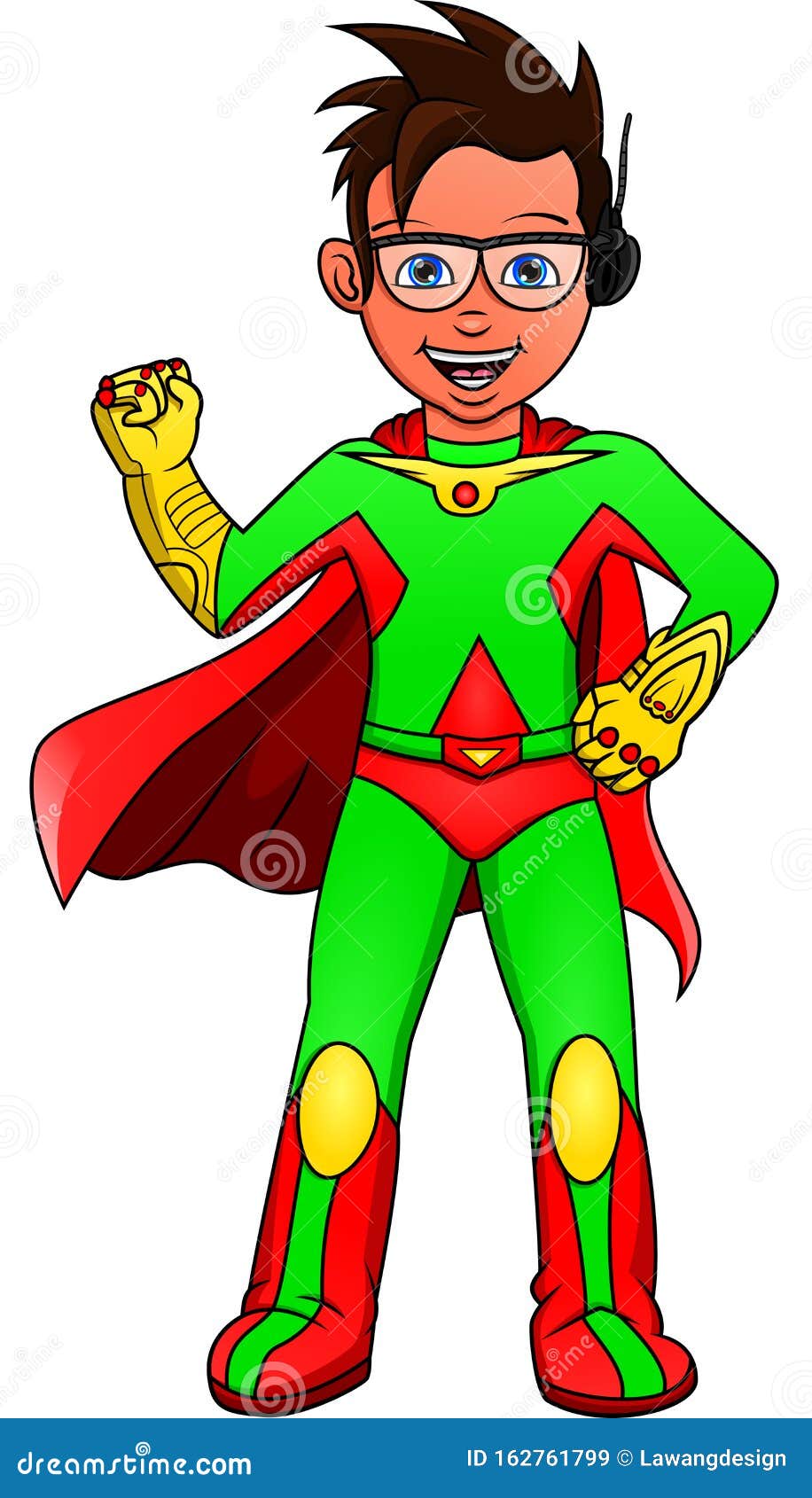 Super hero boy posing stock vector. Illustration of heroic - 162761799