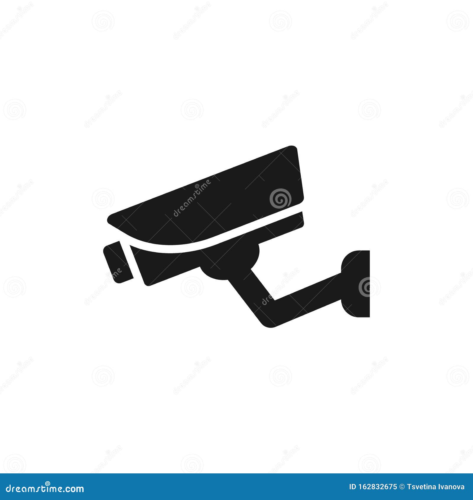 Cctv Camera Black Isolated Vector Icon. Stock Vector - Illustration of ...