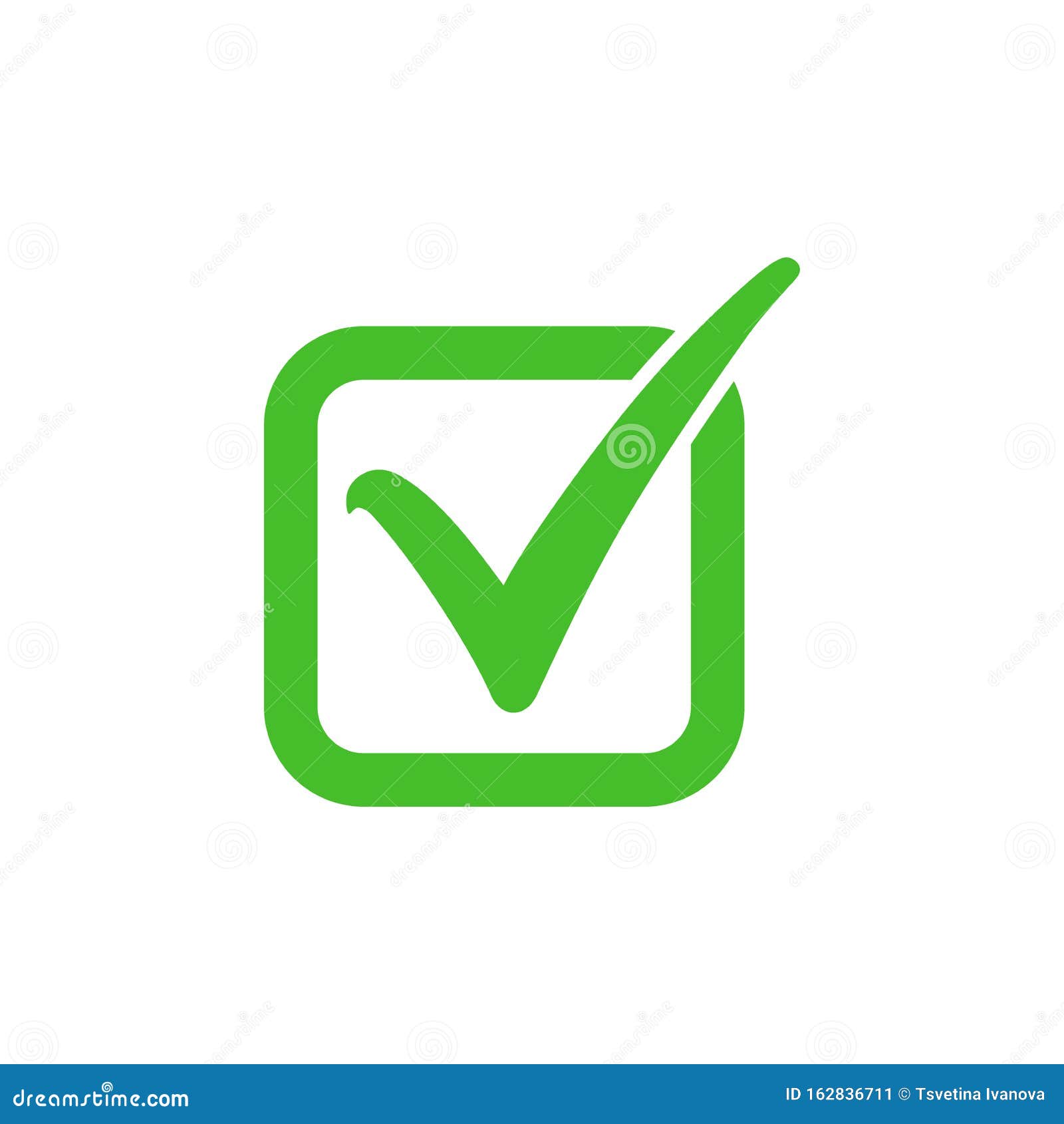 Tick Symbol in Green Square, Checkmark in Checkbox Vector Icon. Stock ...