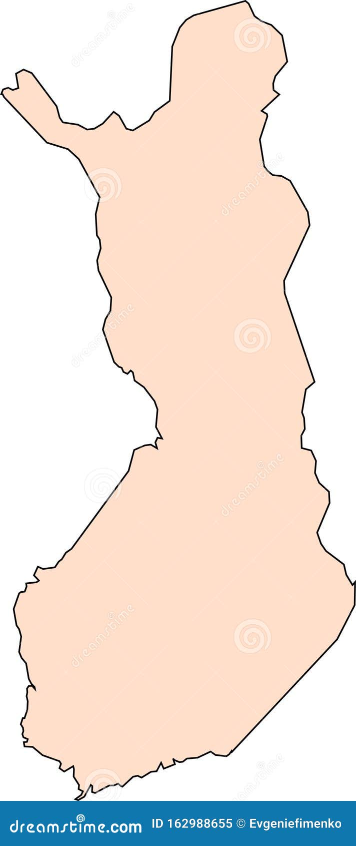 Map Of Finland With Black Contour Lines Cartoon Vector | CartoonDealer ...