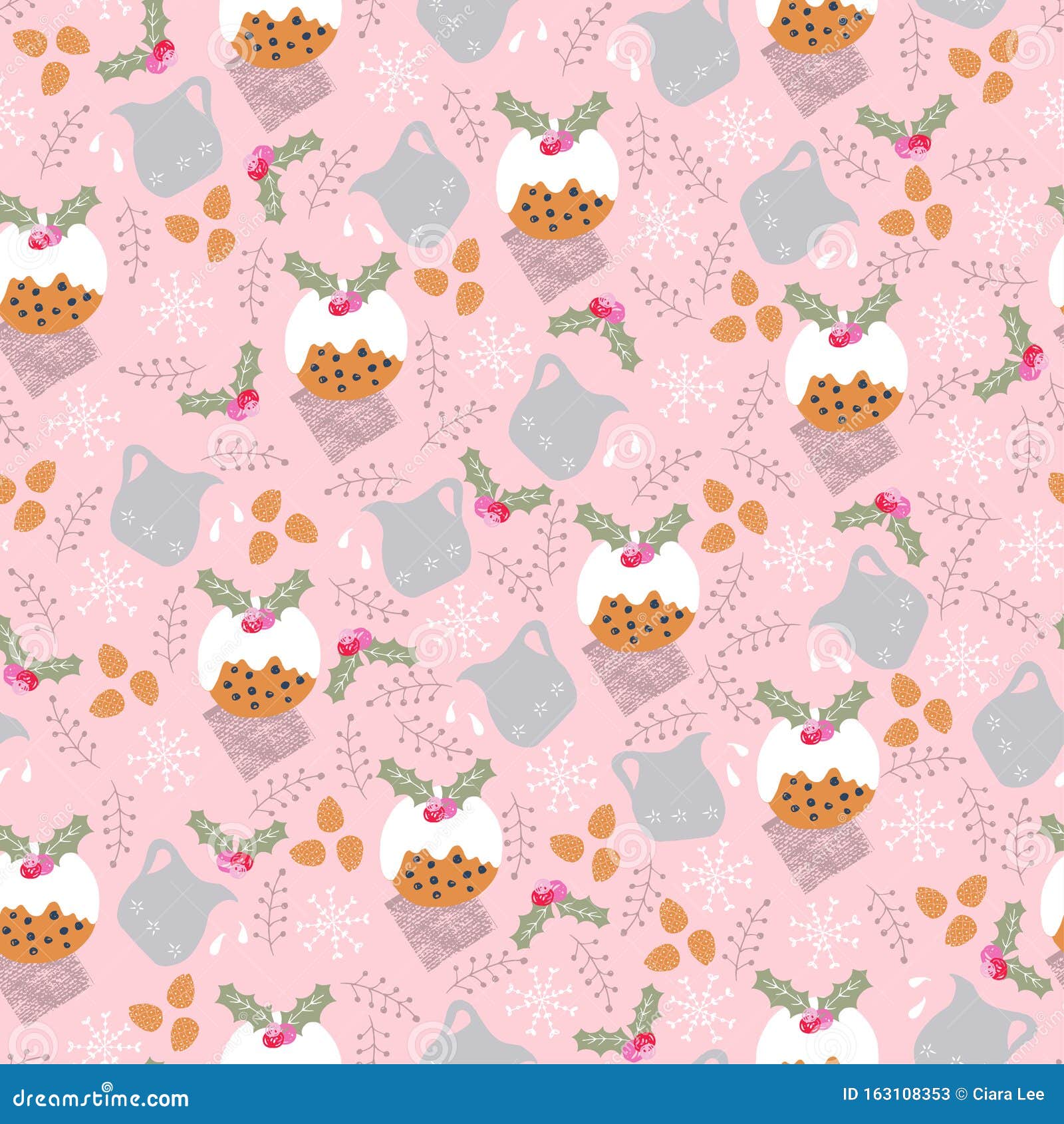 PLUM PUDDING PATTERN stock vector. Illustration of christmas - 163108353