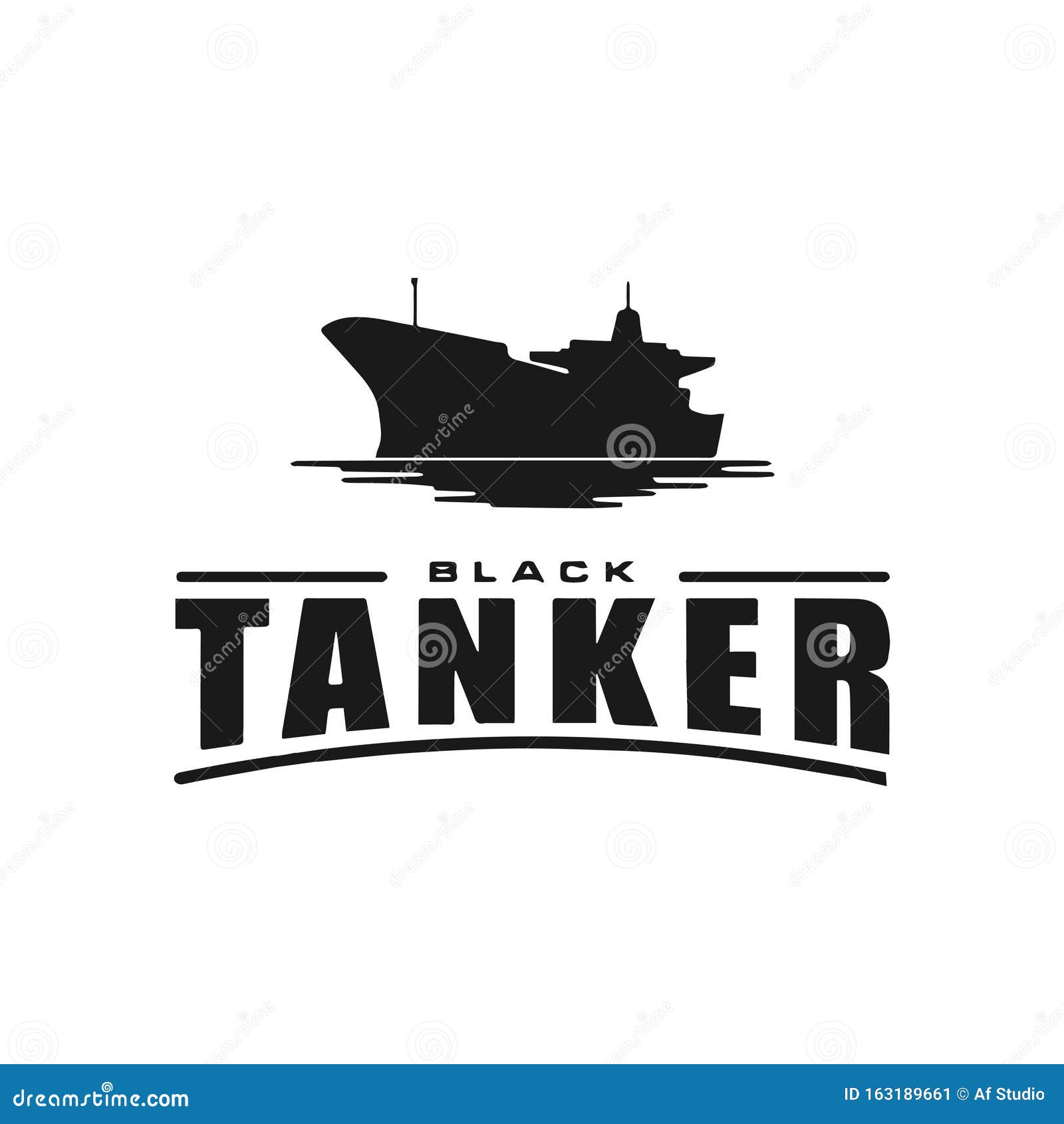 Silhouette of Tanker Ship, Transportation Logo , Vector Illustration ...