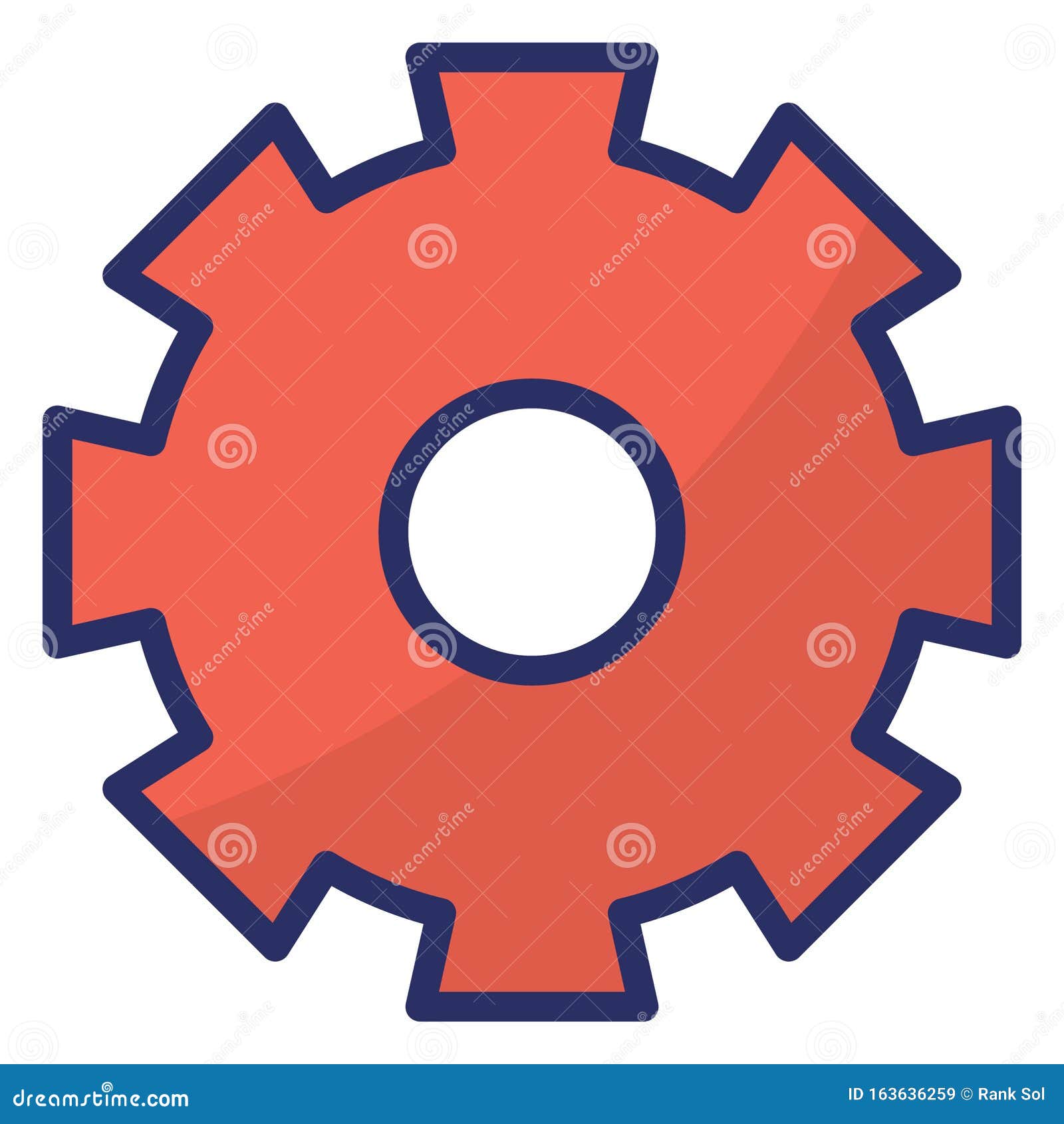 Cog Isolated Isolated Vector Icon Easily Editable Easily Editable Stock ...