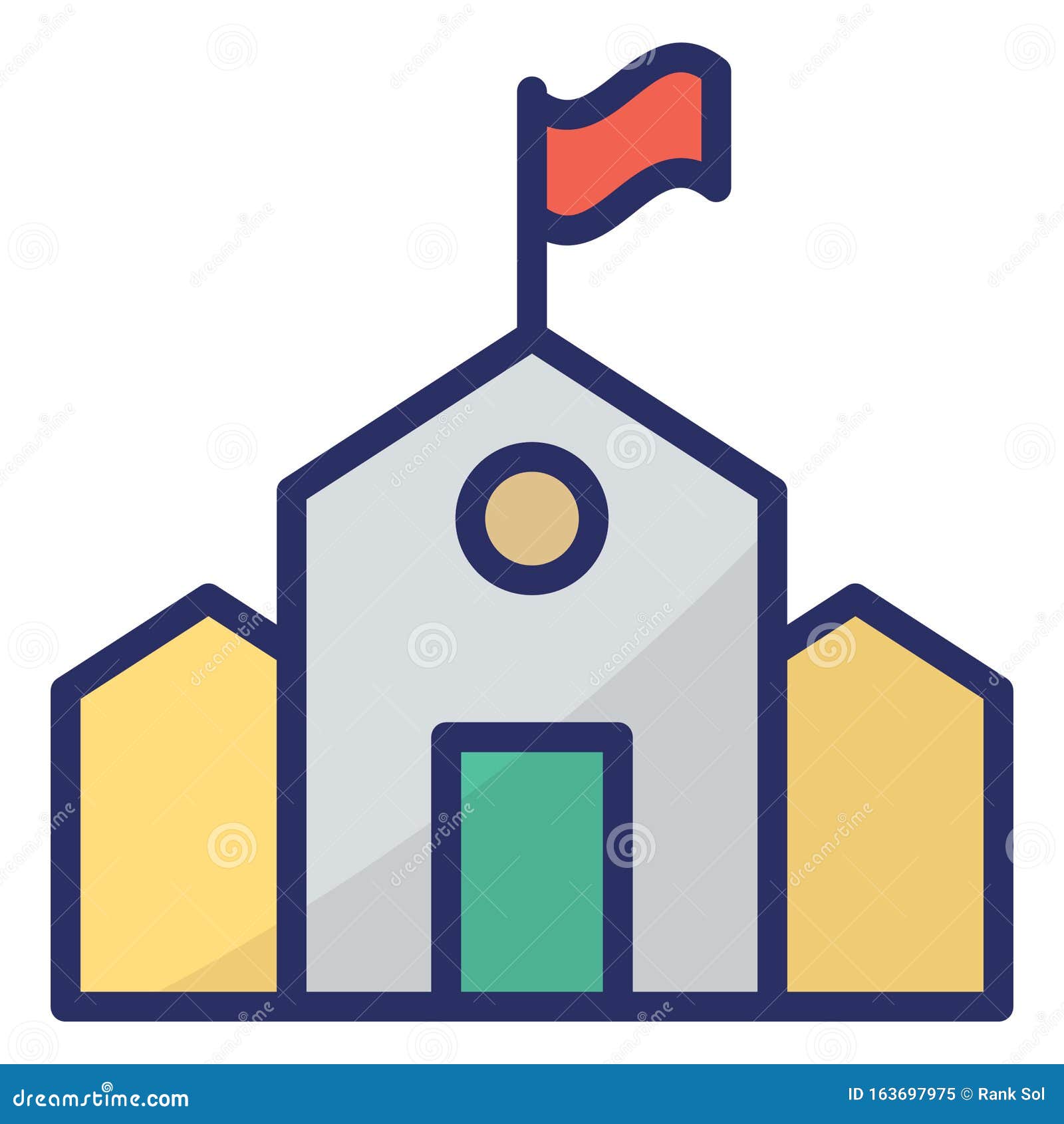 School Building Isolated Isolated Vector Icon Easily Editable Easily ...