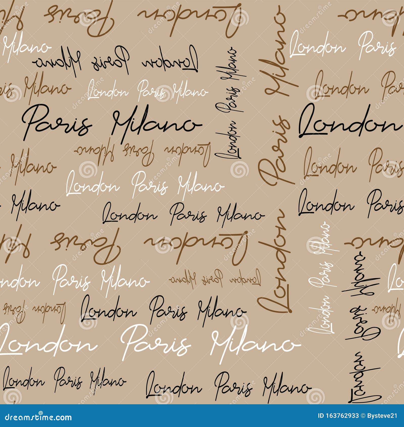 Trendy Fashion Paris,London,Milano Text Design Pattern Stock Vector ...