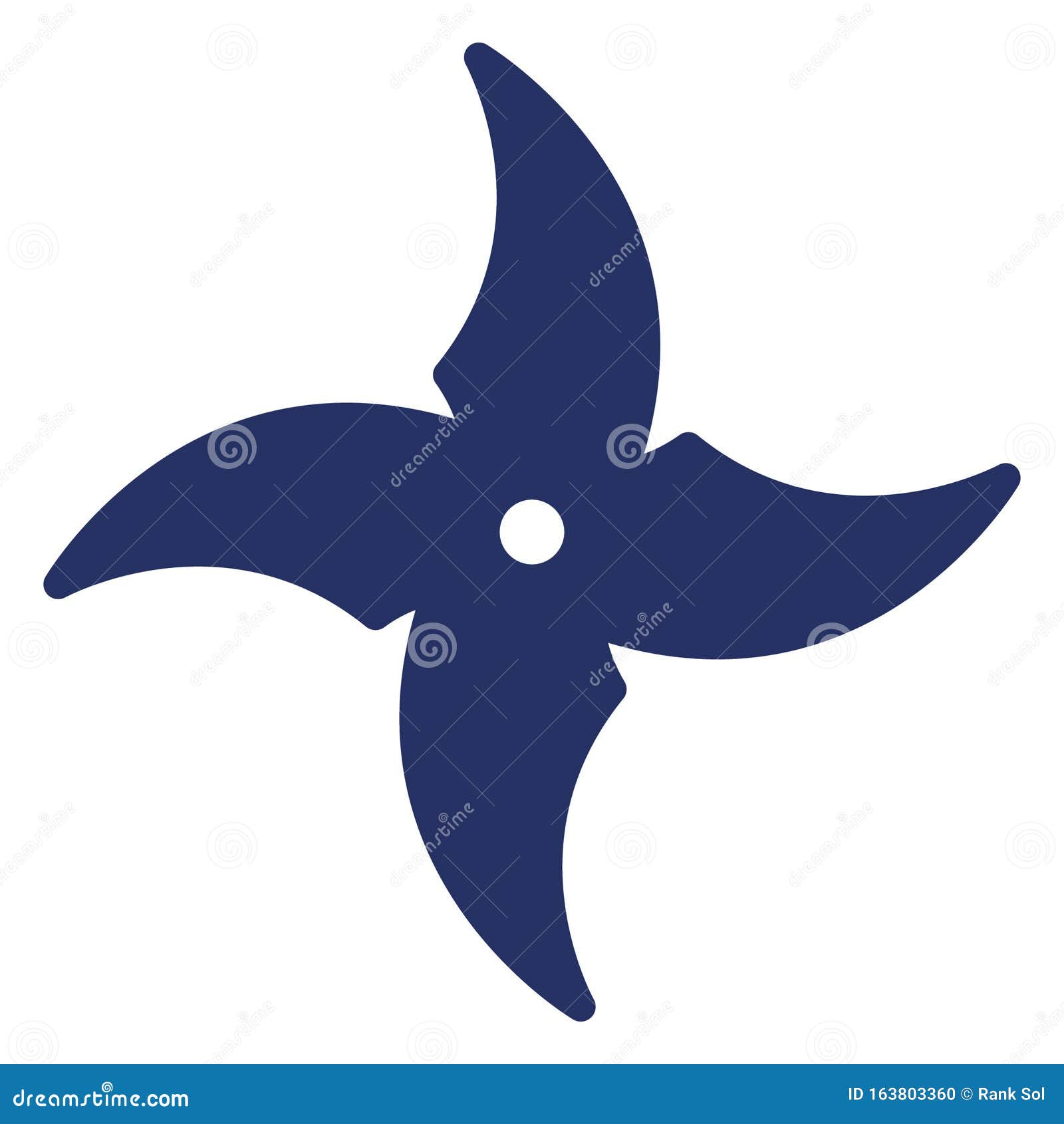 Japanese Shuriken Icon Vector Sign And Symbol Isolated On White ...