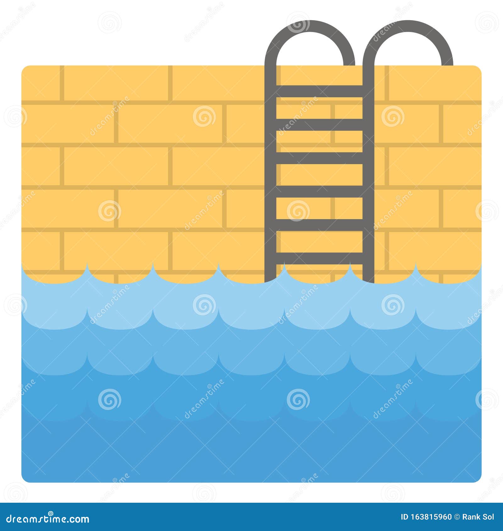 Deep End Pool Icon Sudden Drop Water Level Warning Danger Vector Icon ...
