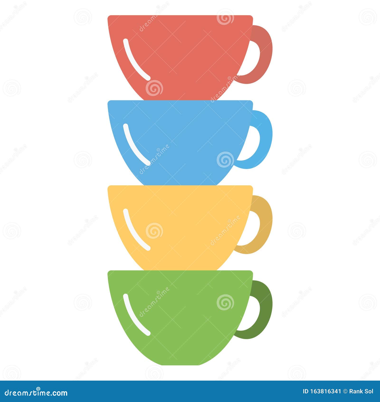 Colorful Cups Color Vector Icon Isolated and Fully Editable Stock ...