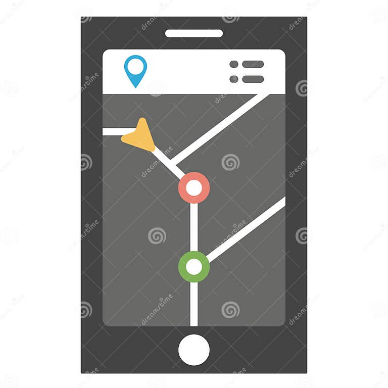 Cell Phone Location Isolated Color Vector Icon Which Can Easily Modify ...