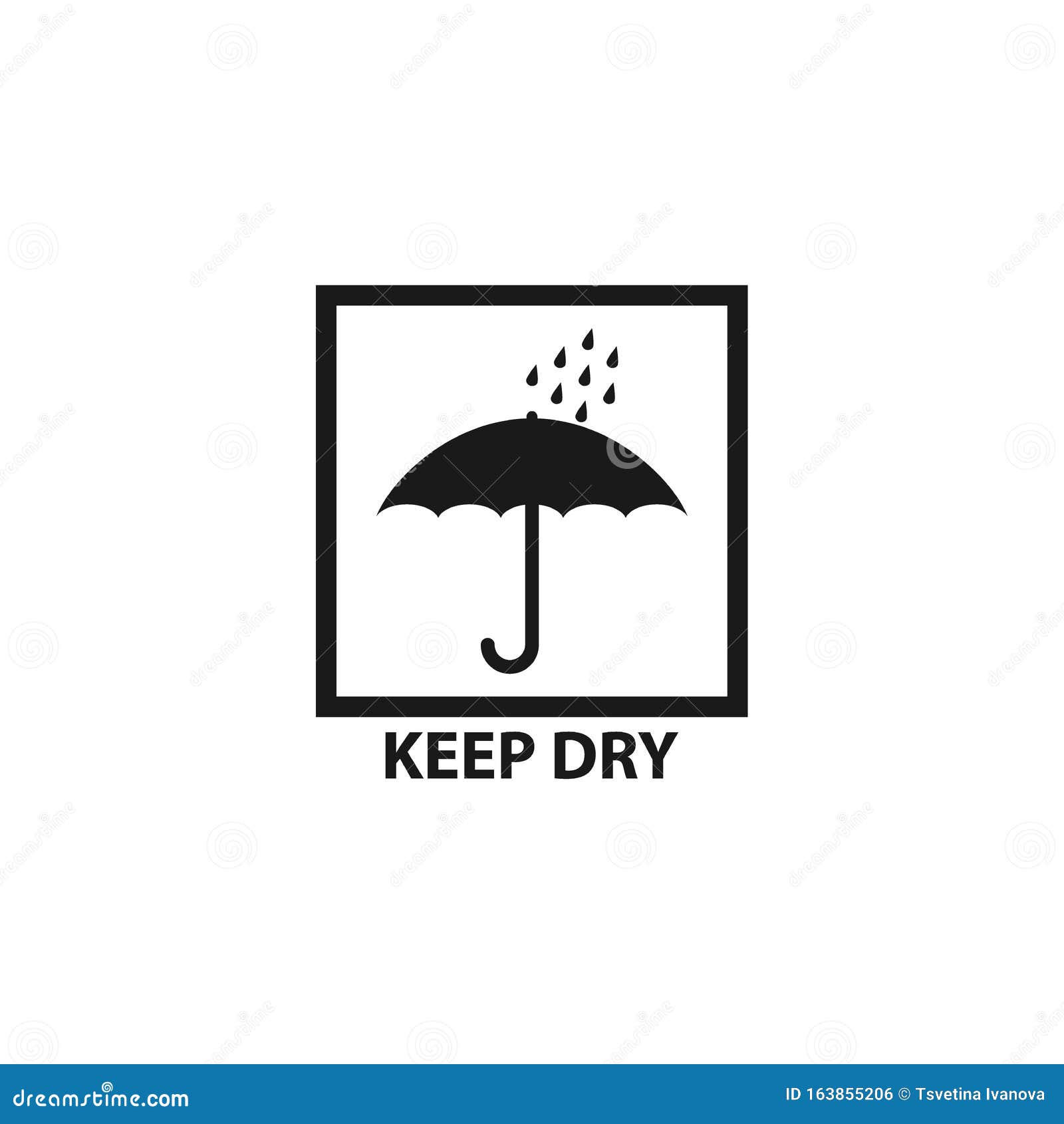 Keep dry label stock vector. Illustration of rain, label - 163855206