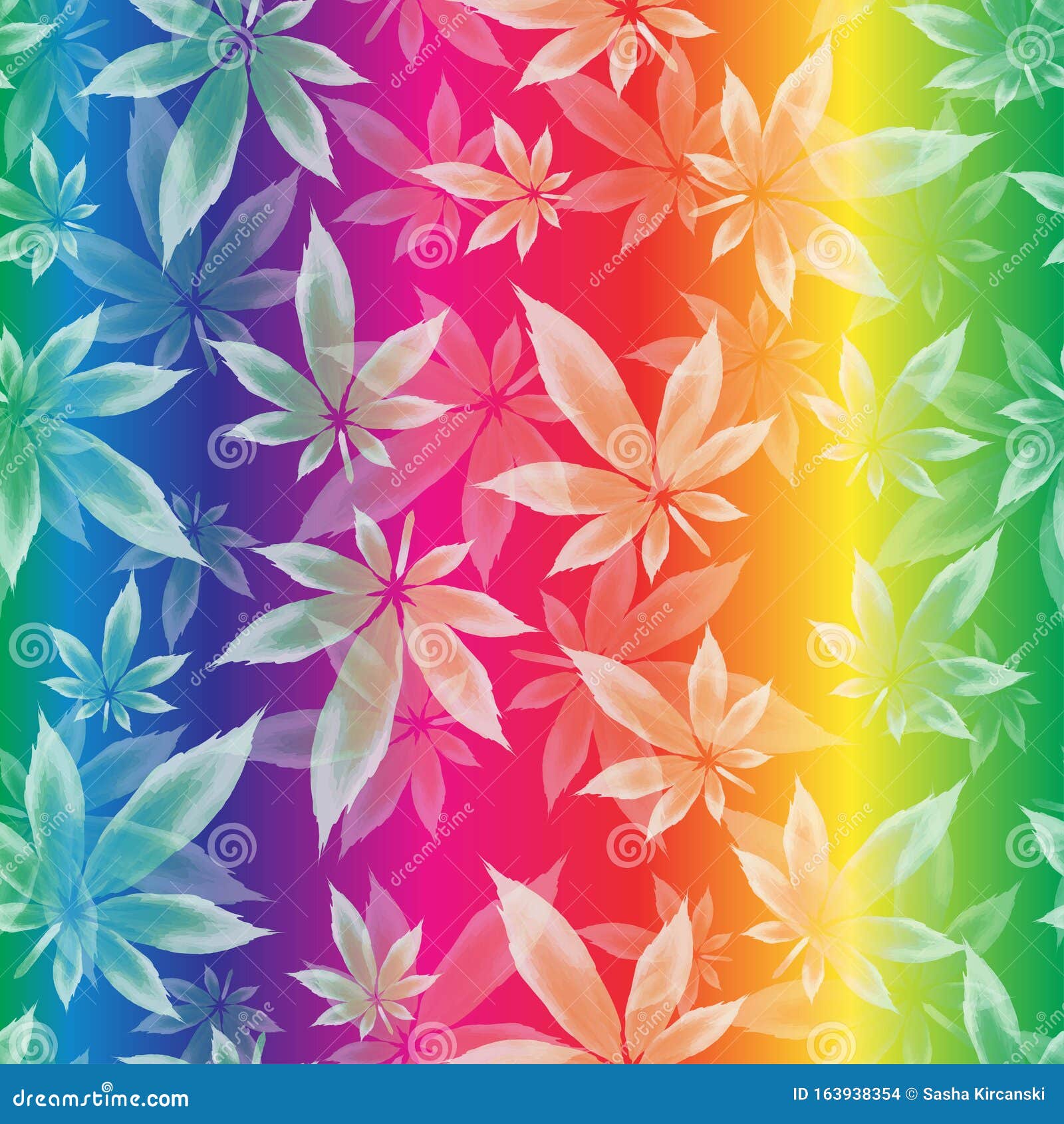 Rainbow Pot Leaf Pattern
