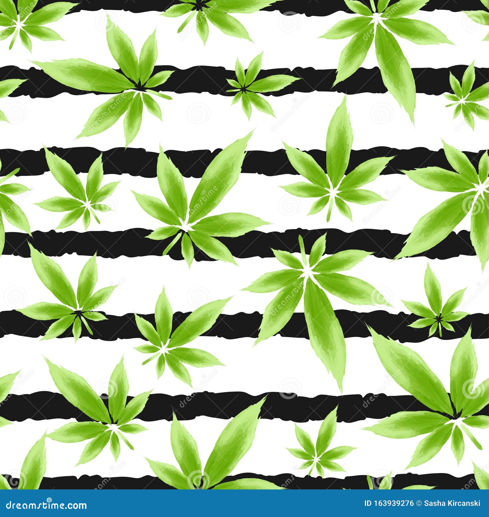 Cannabis Leaf Seamless Vector Pattern Stock Vector - Illustration of ...