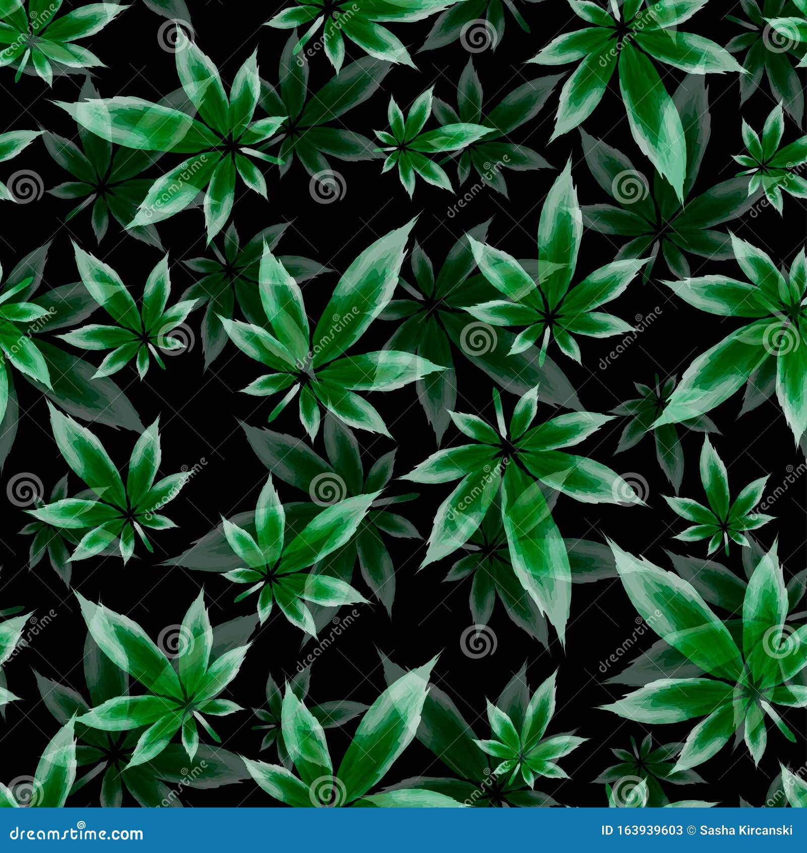 Cannabis Leaf Seamless Vector Pattern Stock Vector - Illustration of ...