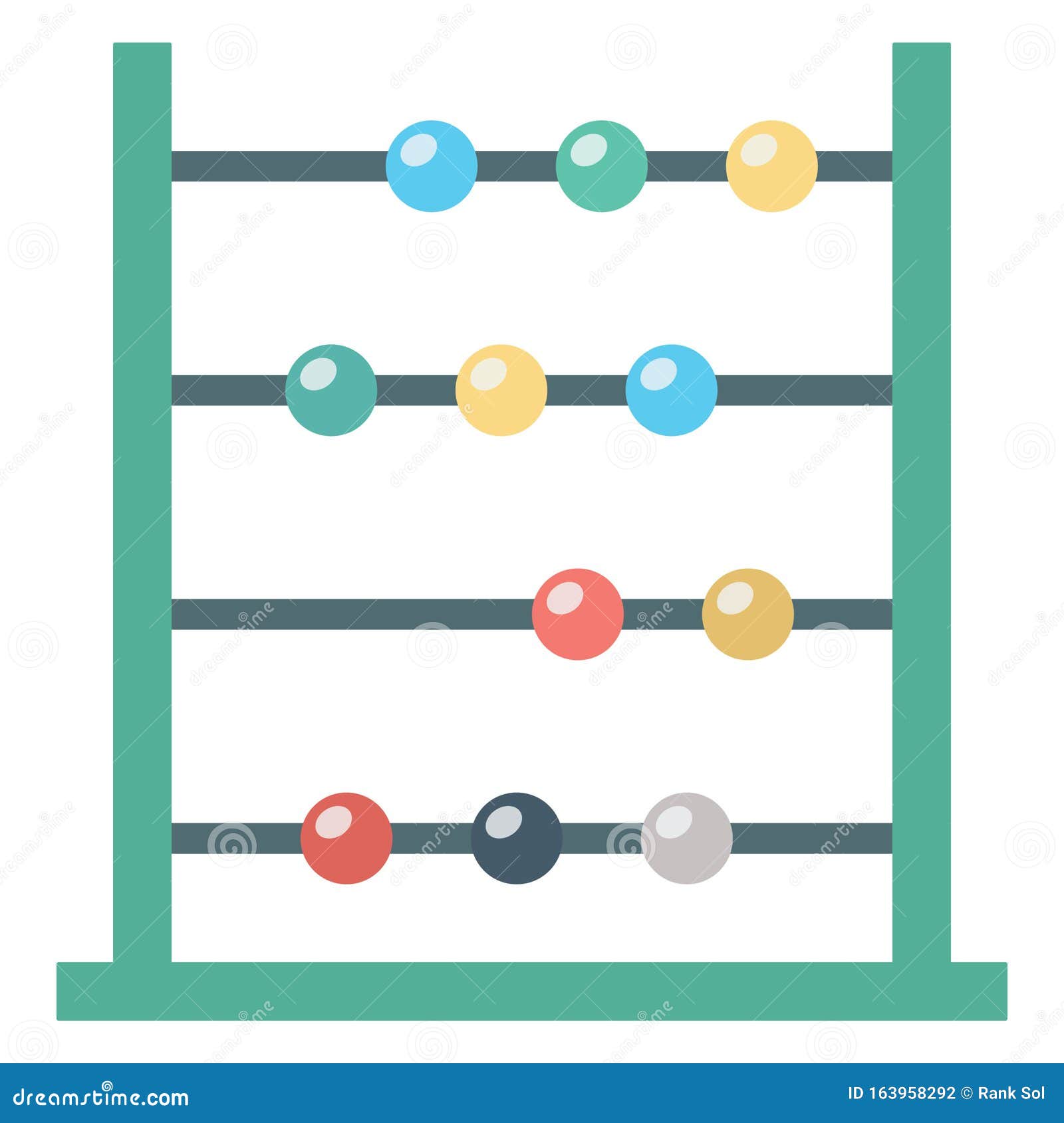 Abacus Color Vector Icon that Can Easily Modify or Edit Stock Vector ...