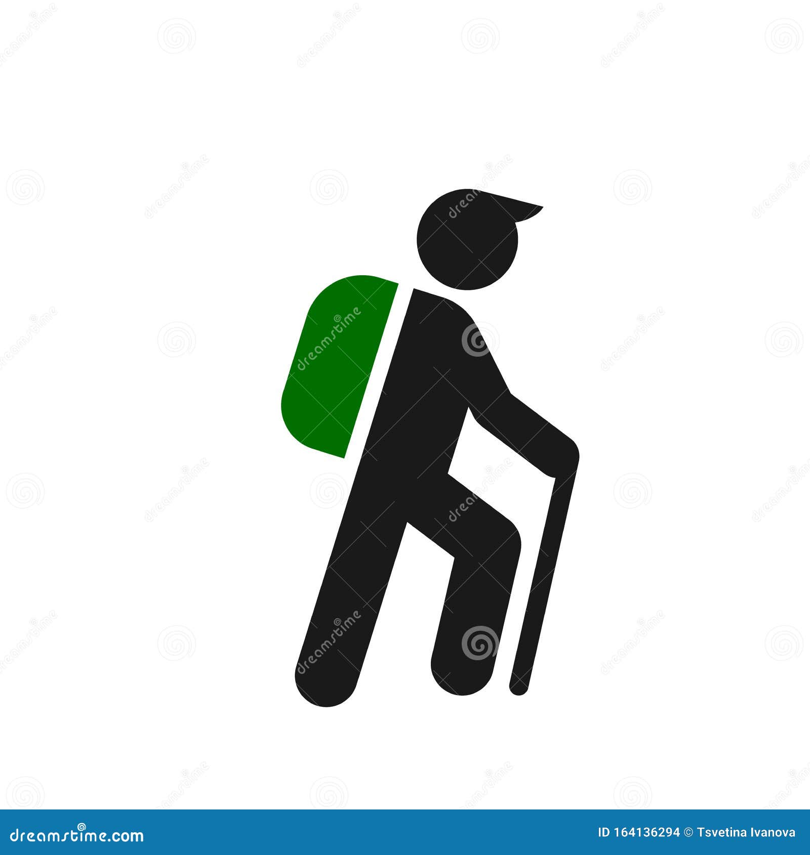 Hiker, Mountaineer Simple Black Vector Icon. Stock Vector ...