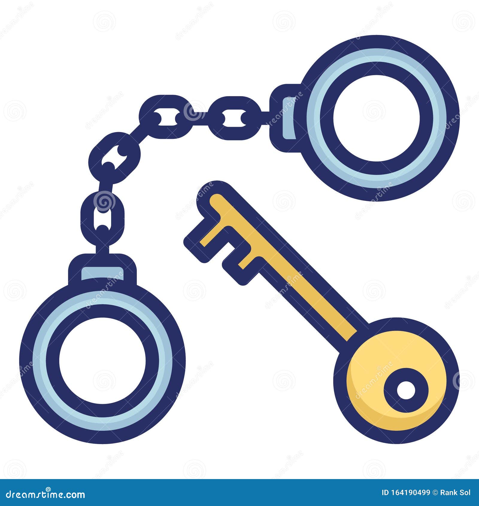 Antique Handcuff Key Isolated Vector Icon Which Can Easily Modify or ...