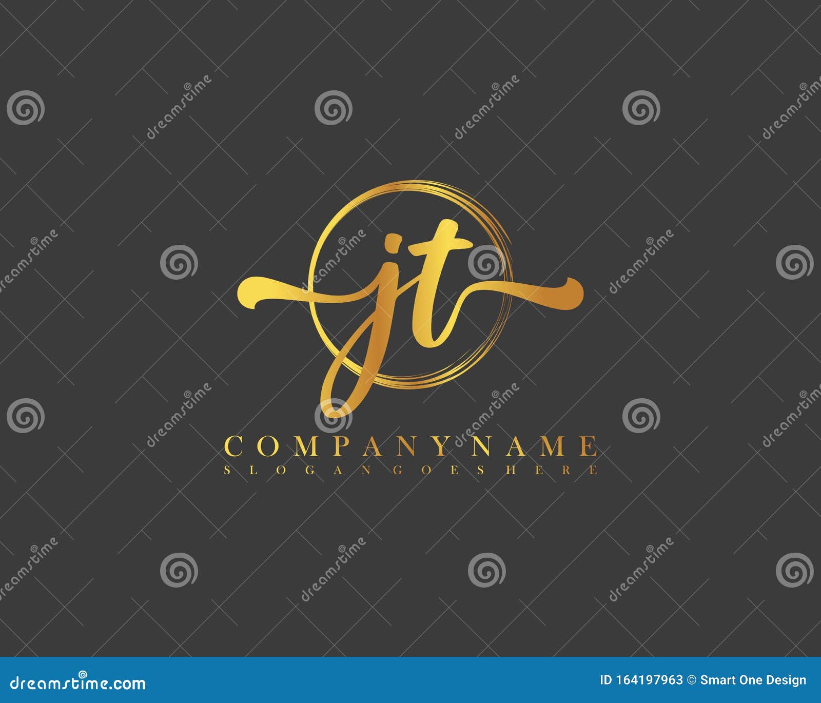 JT Initial Handwriting Logo Circle Hand Drawn Template Vector Stock ...