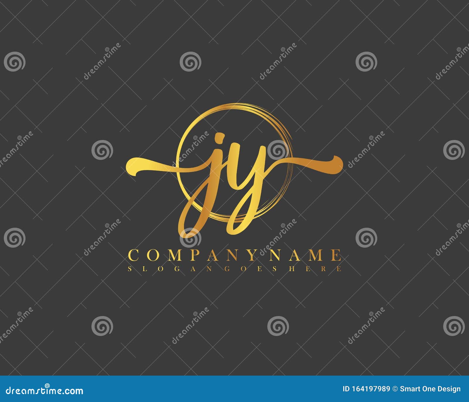 JY Initial Handwriting Logo Circle Hand Drawn Template Vector Stock ...