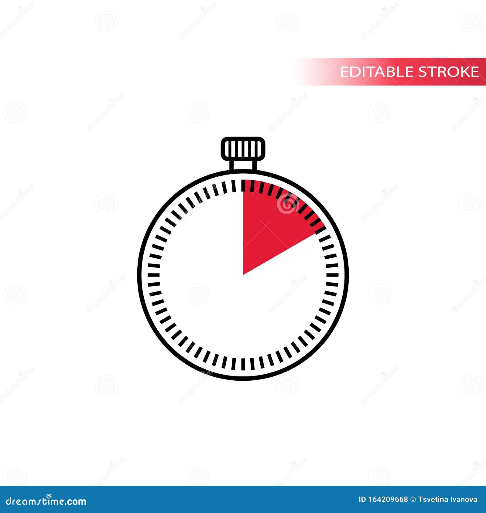 Timer or Stopwatch with Minutes Scale Simple Vector in Red and Black ...