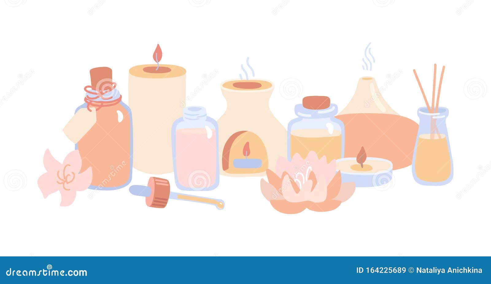 Horizontal Vector Illustration Aromatherapy. Stock Vector ...