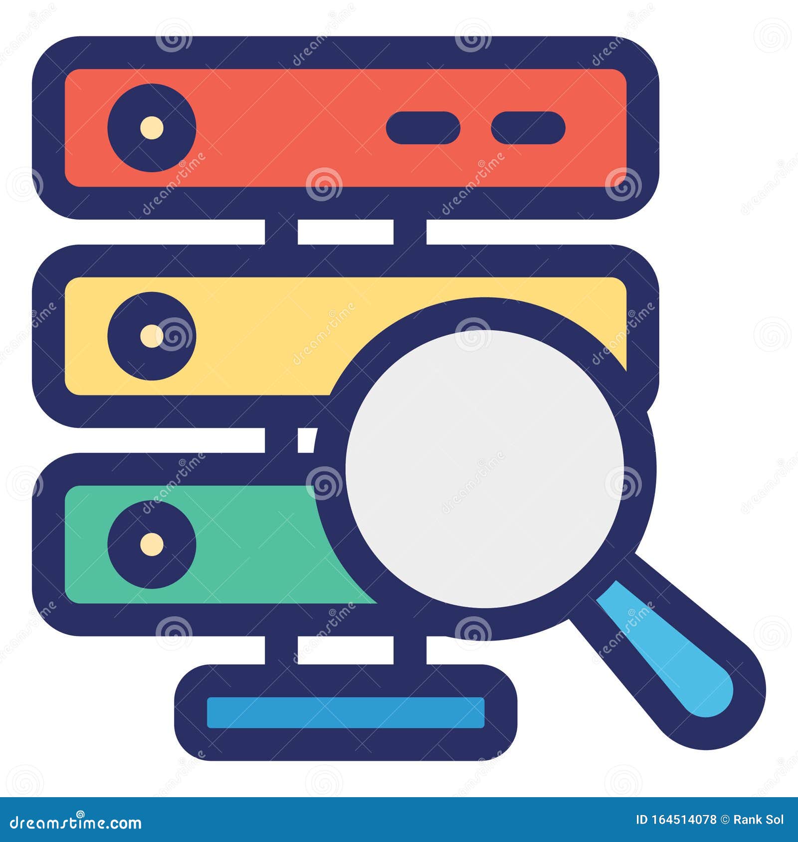 Server Search Isolated Vector Icon Which Can Easily Modify or Edit ...