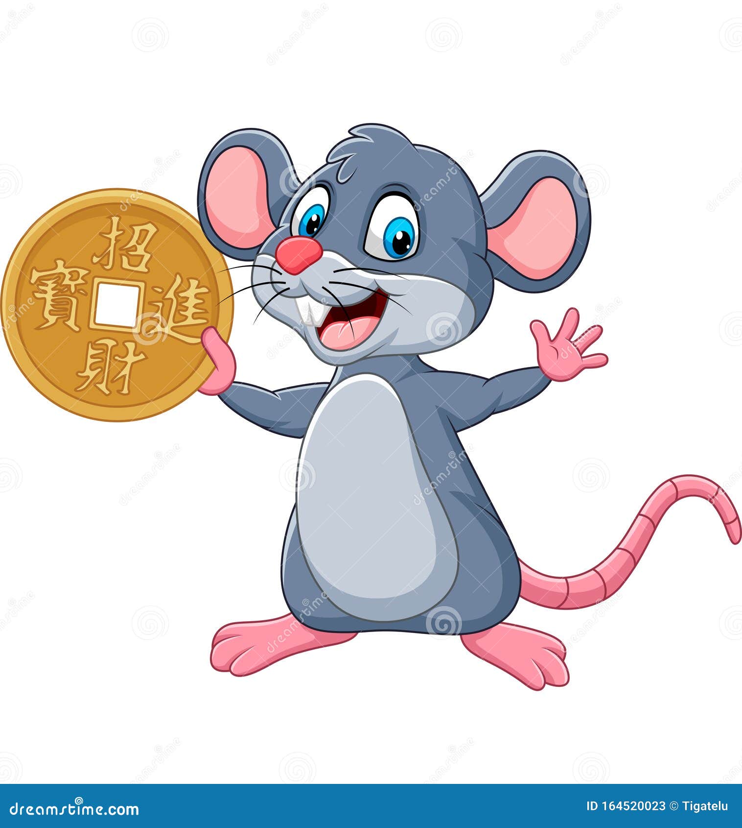 Happy Chinese New Year. Funny Cartoon Rat As Symbol of New Year 2020 ...