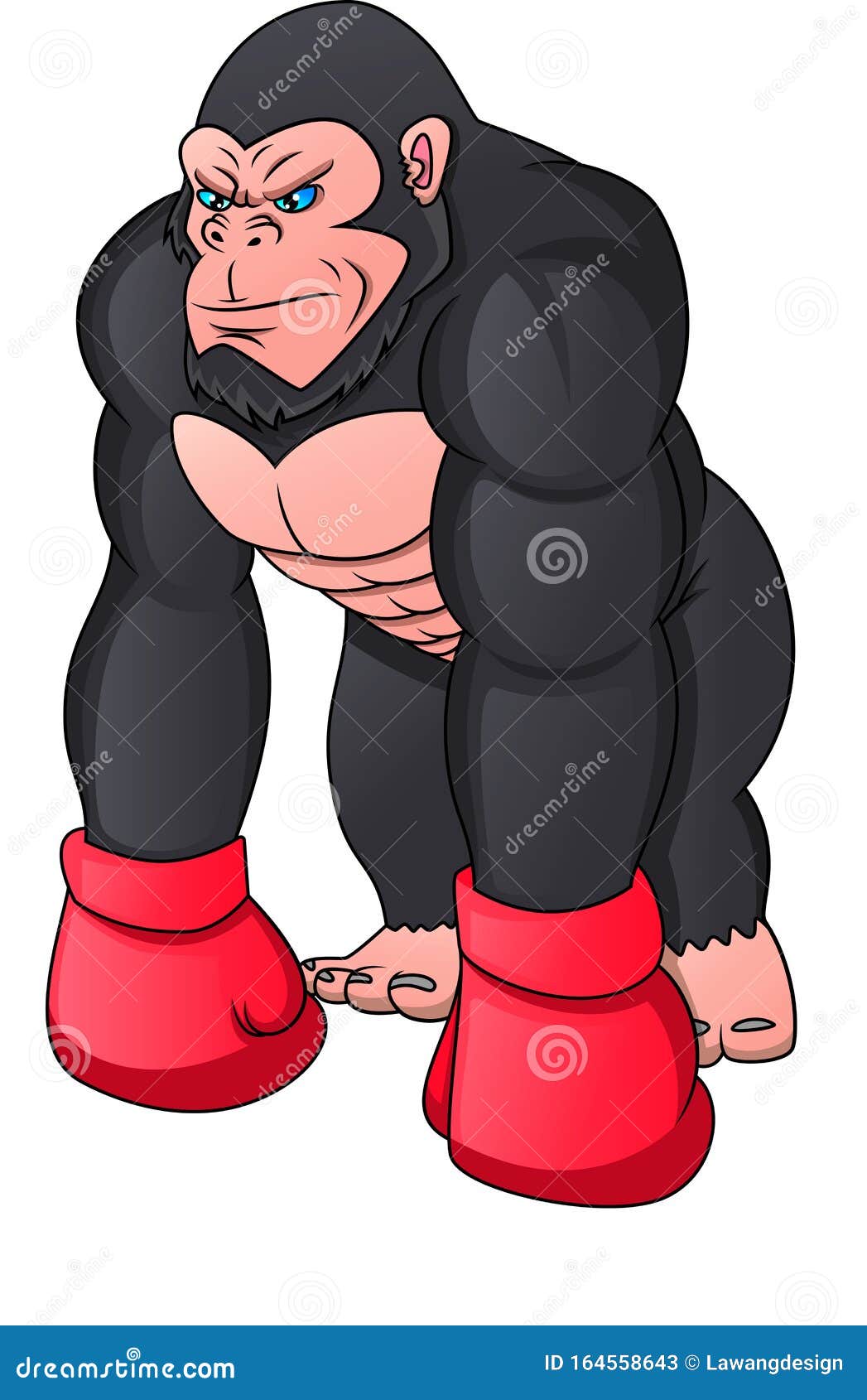 Gorilla Boxer Boxing Stance Circle Cartoon Royalty-Free Stock Photo ...