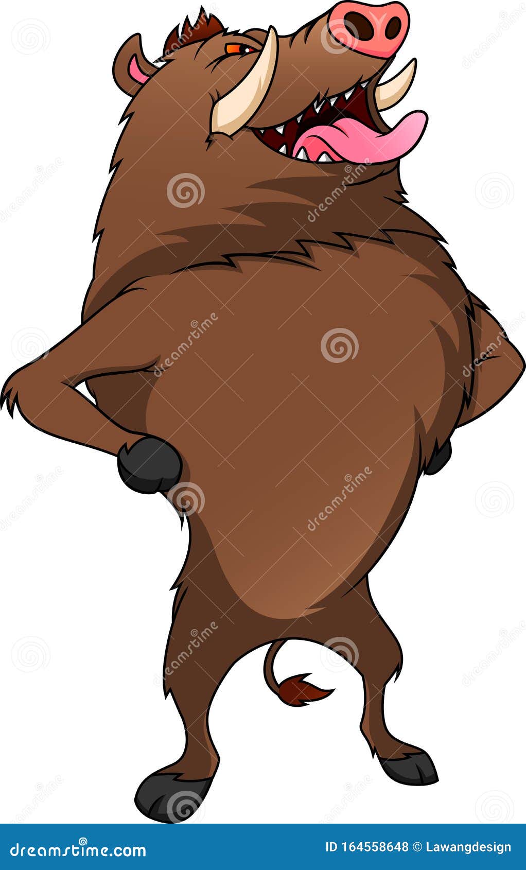 Cute wild boar cartoon stock vector. Illustration of card - 164558648