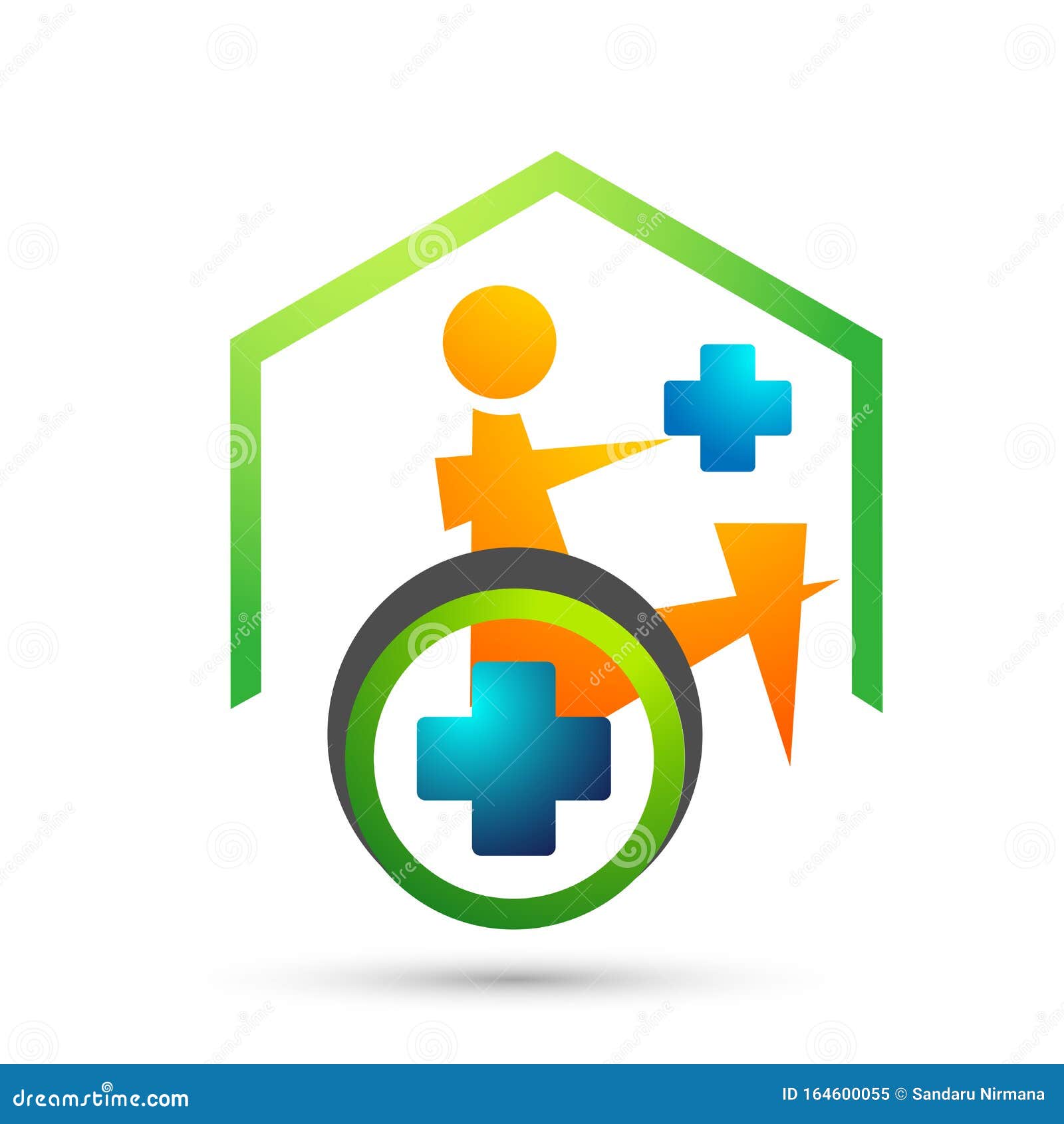 Disabled Care Logo Medical Health Clinic Home Icon Logo Stock Vector ...