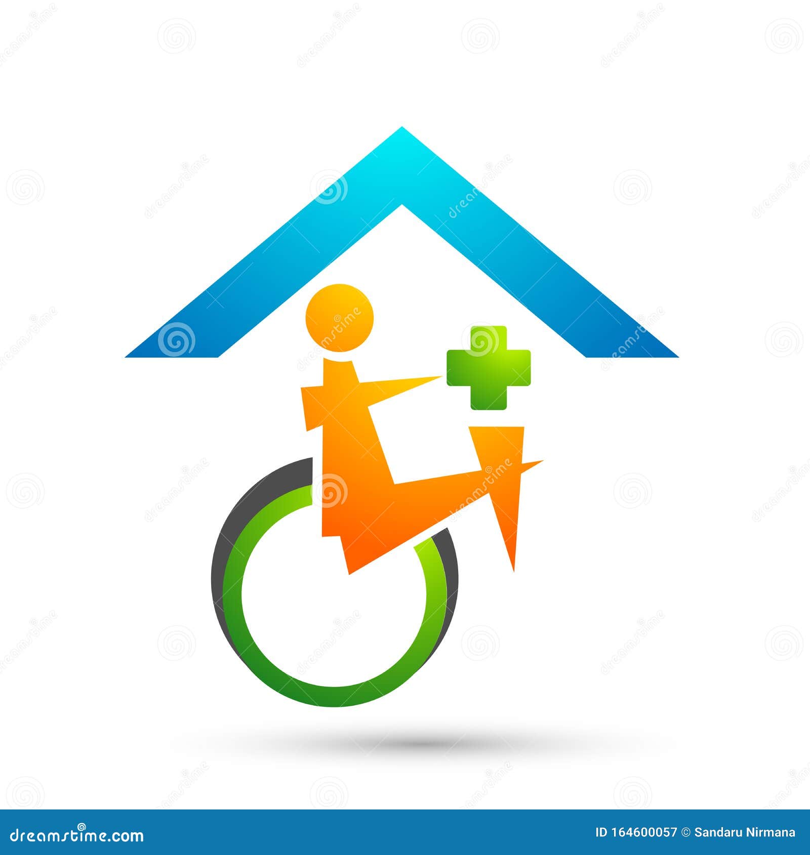 Disabled Care Logo Medical Health Clinic Home Icon Logo Stock Vector ...